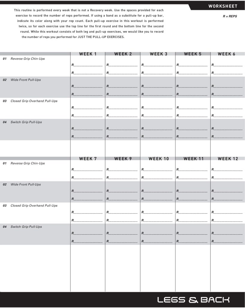 P90X Workout Sheets PDF Free And Printable JustFit